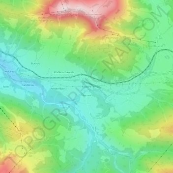 Rotache topographic map, elevation, terrain