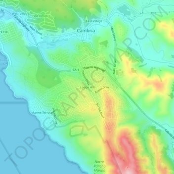 Lodge Hill topographic map, elevation, terrain