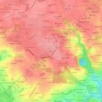 Kerilis topographic map, elevation, terrain
