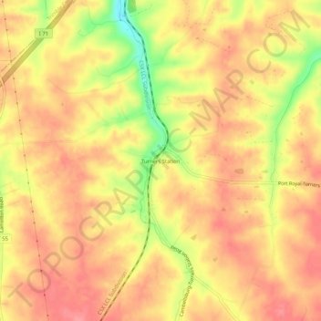 Turners Station topographic map, elevation, terrain