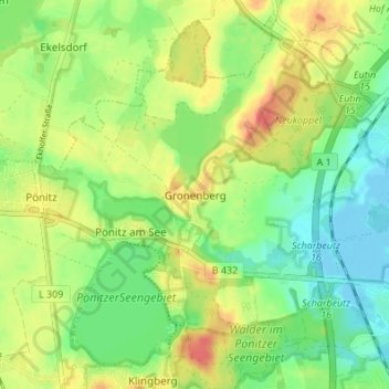 Gronenberg topographic map, elevation, terrain