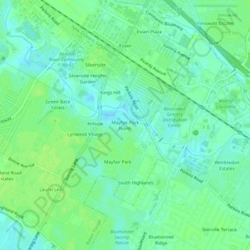 Mayfair Park North topographic map, elevation, terrain