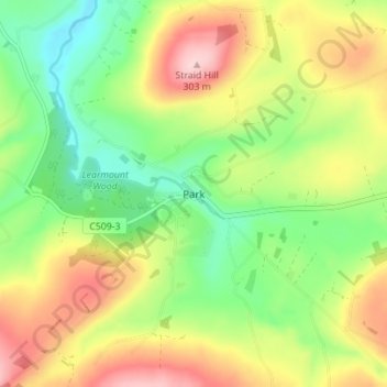 Park topographic map, elevation, terrain