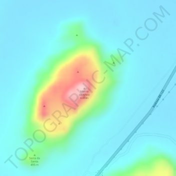 Morro do Meio topographic map, elevation, terrain