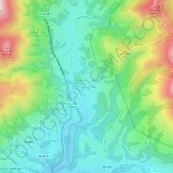 Amaiur topographic map, elevation, terrain