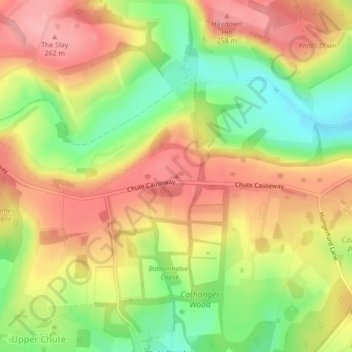 Little Down topographic map, elevation, terrain