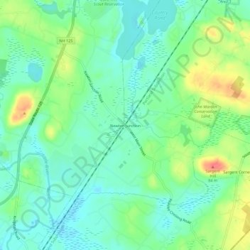 Newton Junction topographic map, elevation, terrain