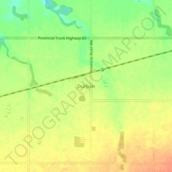 Durban topographic map, elevation, terrain