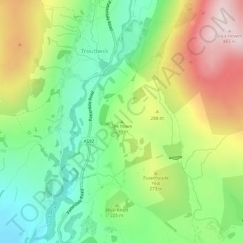 The Howe topographic map, elevation, terrain