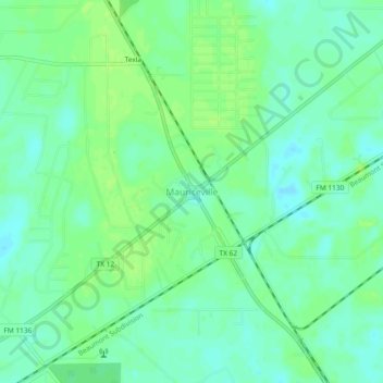 Mauriceville topographic map, elevation, terrain