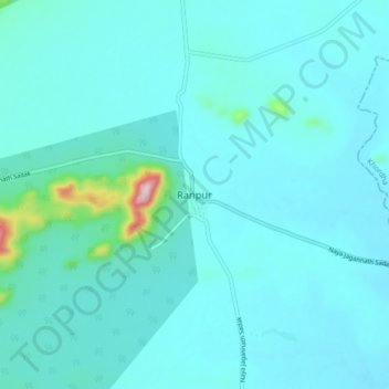 Ranpur topographic map, elevation, terrain