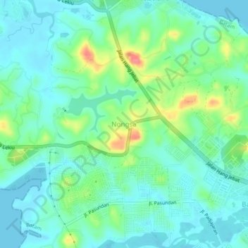 Nongsa topographic map, elevation, terrain