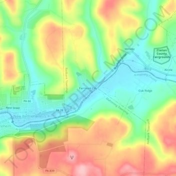 Fairmont City topographic map, elevation, terrain