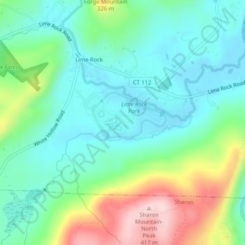 Lime Rock Park topographic map, elevation, terrain