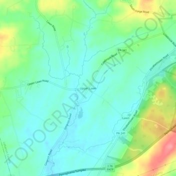 Upper Lawn topographic map, elevation, terrain