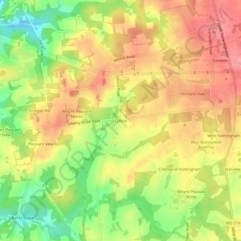 Colora topographic map, elevation, terrain