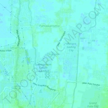 Kebalen topographic map, elevation, terrain
