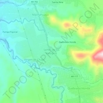 Señor de los Milagros topographic map, elevation, terrain