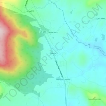 Huntly topographic map, elevation, terrain