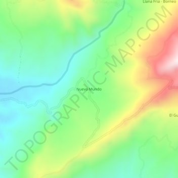 Nuevo Mundo topographic map, elevation, terrain
