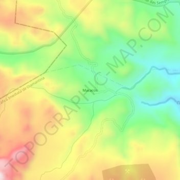 Macacos topographic map, elevation, terrain