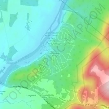 Shenandoah Retreat topographic map, elevation, terrain