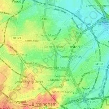 Newtown topographic map, elevation, terrain