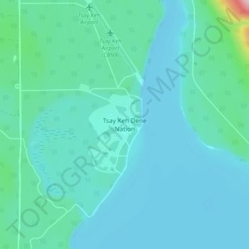 Tsay Keh Dene Nation topographic map, elevation, terrain