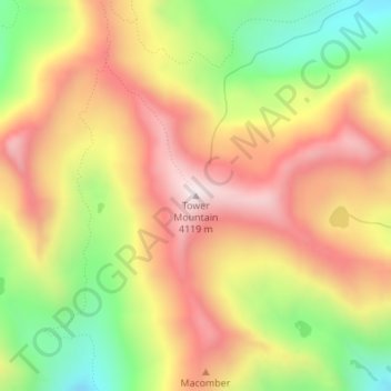 Tower Mountain topographic map, elevation, terrain
