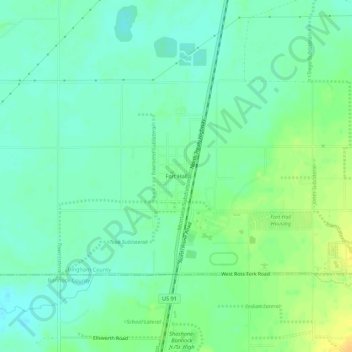 Fort Hall topographic map, elevation, terrain