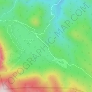 Wellington Dam topographic map, elevation, terrain