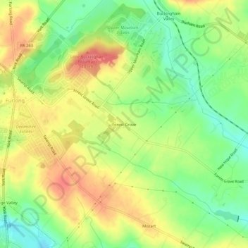 Forest Grove topographic map, elevation, terrain