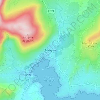Adrigole topographic map, elevation, terrain