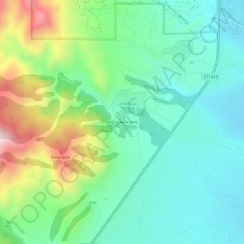 Rock Creek Park topographic map, elevation, terrain