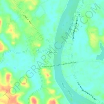 Chenor topographic map, elevation, terrain