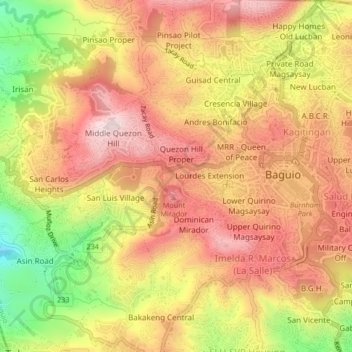 San Roque Village topographic map, elevation, terrain