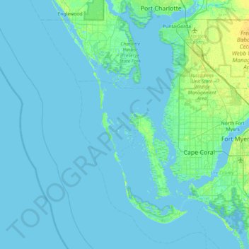 Broken Islands topographic map, elevation, terrain