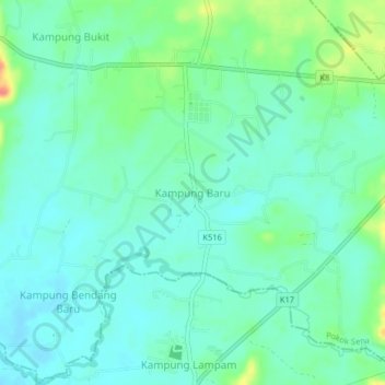 Kampung Baru topographic map, elevation, terrain