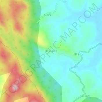 Hosakote topographic map, elevation, terrain