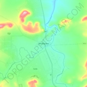 Whittlesea topographic map, elevation, terrain