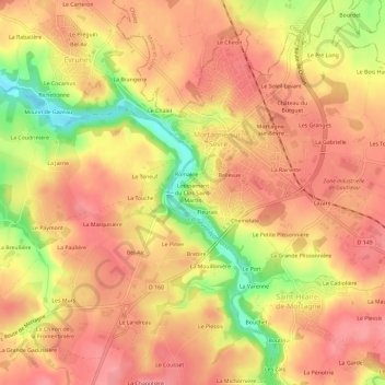 Lotissement du Clos Saint-Martin topographic map, elevation, terrain
