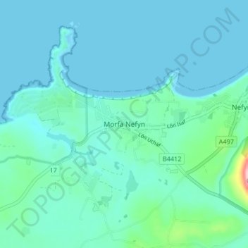Morfa Nefyn topographic map, elevation, terrain