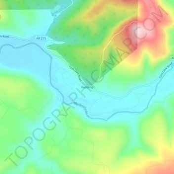 Redding topographic map, elevation, terrain