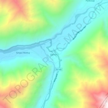 Mastuj topographic map, elevation, terrain