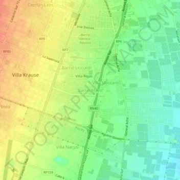 Barrio Mayo topographic map, elevation, terrain