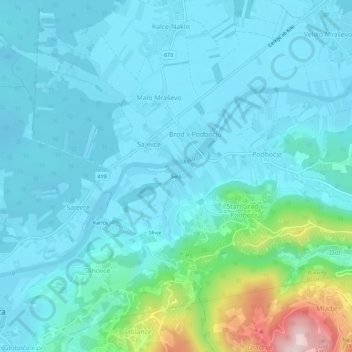 Selo topographic map, elevation, terrain