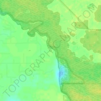 Citrus Blue Spring topographic map, elevation, terrain