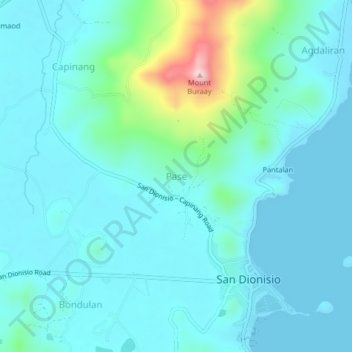 Pase topographic map, elevation, terrain