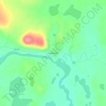 Lannavaara topographic map, elevation, terrain
