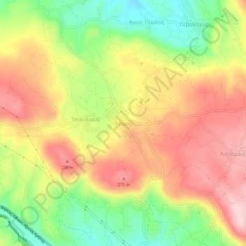 Vamos topographic map, elevation, terrain